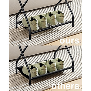 NEFROM Luggage Rack Pack of 2, Foldable Suitcase Stand with Storage Shelf, Metal Luggage Holder for Guest Room, Bedroom, Hotel LR-BK-2