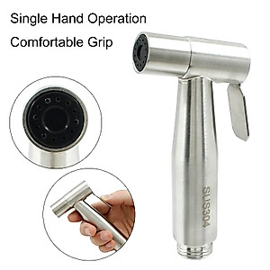 Hitefu 2PCS Bidet Sprayer Head for Toilet, Stainless Steel Handheld Bidet Toilet Sprayer, Adjustable Water Pressure Cloth Bathroom Diaper Sprayer for Toilet and Kitchen Cleaning