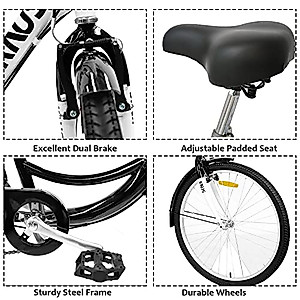 KNUS Adult Tricycle Trikes,7 Speed 3-Wheel Bikes,26 Inch Wheels Cruiser Bicycles with Large Shopping Basket for Women and Men -Purple