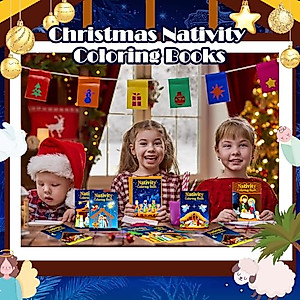 Cholemy Christmas Nativity Coloring Books Bulk Religious Christian Activity Bible Drawing Book for Christmas Party Church Bag Filler(120 Pcs)