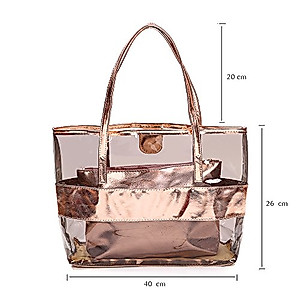 Barabum Classy Waterprof Clear Tote Beach Shoulder Crossbody Bag