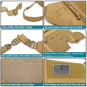 Crossbody Sling Bag for Men Women, Tactical Anti-Thief Conceal Carry Handgun Bag Stealth Personal Pocket Bag Over Shoulder Backpack w.Keychain Carabiner(CP)