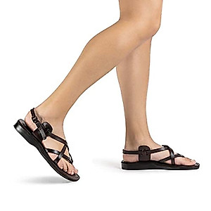 Tamar Buckle - Leather Flip Flop Sandal - Brown