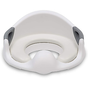 Delta Children Kid Size Toddler Potty Training Seat for Boys & Girls - Includes Soft Seat, Handles & Built-in Splash Guard - Easy to Clean, White/Grey