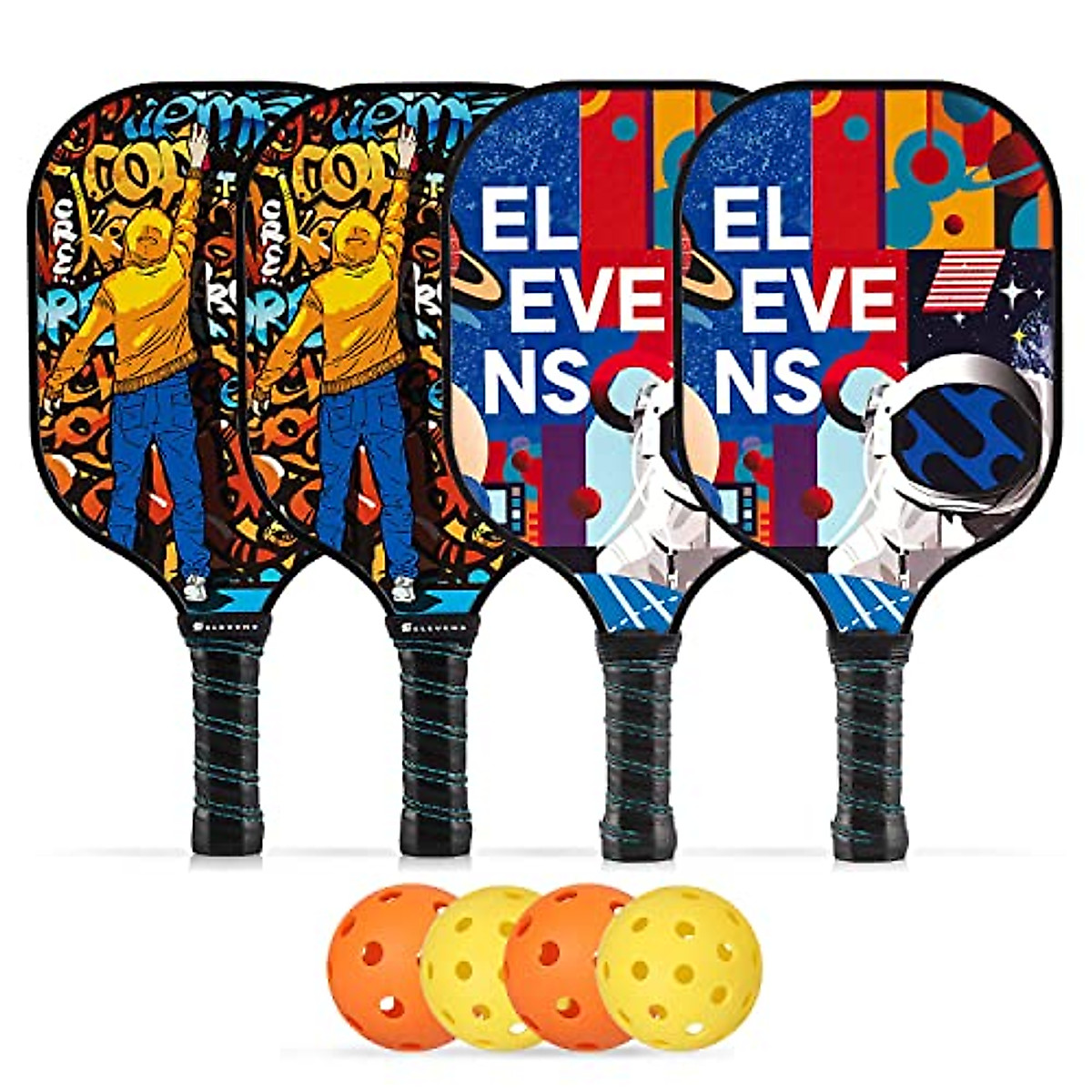 Pickleball Paddles Set, USAPA Pickleball Paddle, Fiberglass Surface Polypropylene Honeycomb Core Ergonomic Cushion Grip, Lightweight Pickleball Portable Carry Bag