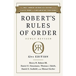 Robert's Rules of Order Newly Revised, 12th edition