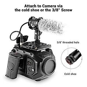 SMALLRIG Microphone Shock Mount with Cold Shoe Pinch for Camera Shoes and Boompoles 1859