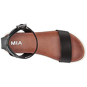 MIA Lunna Womens Open Toe Ankle Strap Flatform Platform Sandals, Comfortable Casual Shoes for Spring and Summer, Black, Size 8.5