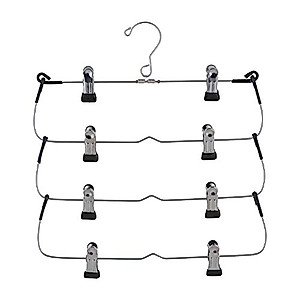 Organize It All 4 Tier Folding Skirt/Slack Hanger with Clips