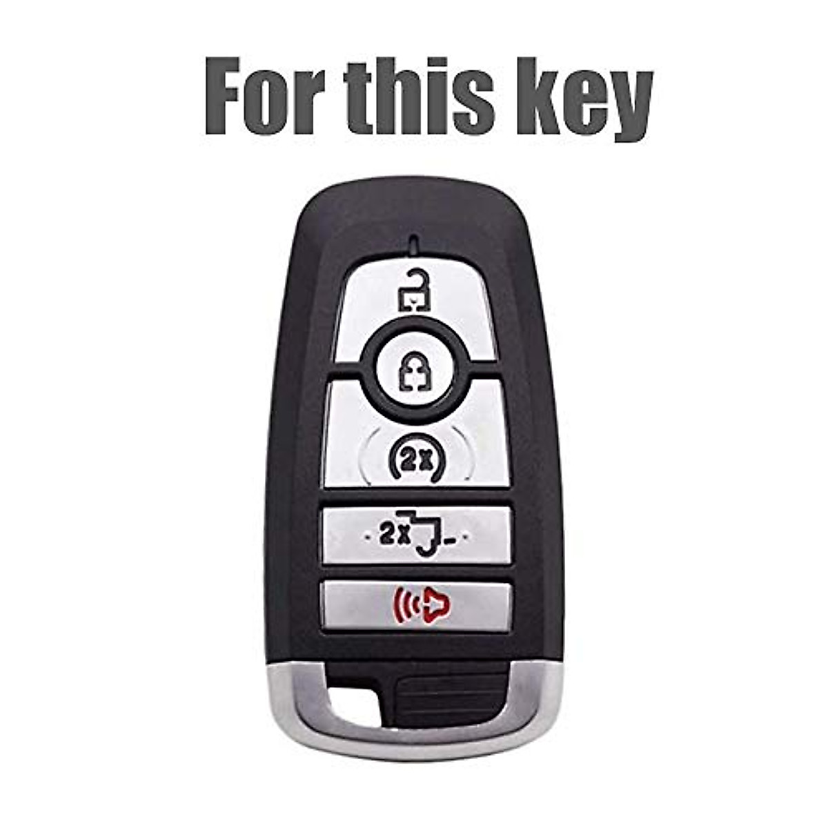 Car Remote Key Cover Fob Silicone Outer Case for Ford Escape Explorer Edge Flex Focus Taurus Lincoln Mks Mustang Outer Casing Shell Jacket Protector 5 Buttons (Blue+red+Black)