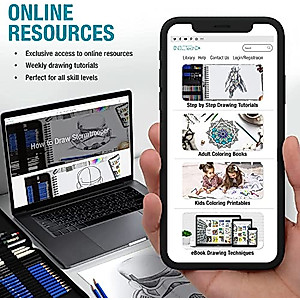 All-in-One Artist Drawing Pens Set -16 Dual Tip Brush Pens, 3 Calligraphy Pens, 10 Drawing Pens, Ruler, White Ink Pen, Mechanical Pencil, Sketch Pad Perfect for Coloring Journaling Planner Projects