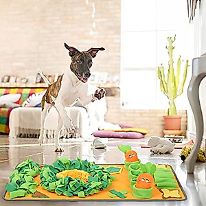 ComSaf Snuffle Mat for Dogs with 2 Squeakers, Large Dog Snuffle Mat Sniff Mat for Slow Eating & Smell Training, Interactive Feed Game for Boredom, Encourages Natural Foraging Skills and Stress Relief