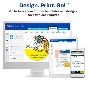 Avery Printable Dissolvable Rectangle Labels, 1-1/4" x 2-3/8", White, 90 Customizable Labels (4224)