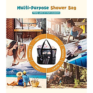 Alidor Large Capacity Mesh Shower Caddy Portable for College Dorm Room Essentials, 9-Pockets, Hanging Shower Tote Bag for Bathroom, Swimming, Beach, Fitness, Gym