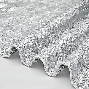 2 Pieces 2FTx8FT Silver Sequin Curtain Wedding Party Backdrop Photography Background Christmas Sequin Panels