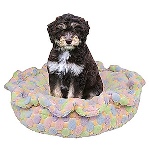 Bessie and Barnie Ultra Plush Ice Cream/ Lilac Deluxe Luxury Dog/Pet Lily Pod Bed Machine Washable