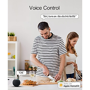 GHome Smart HomeKit Smart Plug, 15A Mini Plug Works with HomeKit and Homepod, Wi-Fi Outlet Socket Remote Control with Schedule Timer Function, Only for 2.4GHz Network, No Hub Required (2 Pack), White