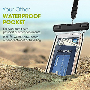 GLBSUNION Universal Waterproof Phone Case,2-Pack Waterproof Phone Lanyard Dry Bag Pouch for iPhone 14 13 12 11 Pro Xs Max Plus Galaxy S22 LG up to 8",Protective Pouch for Pool Beach Kayaking Travel