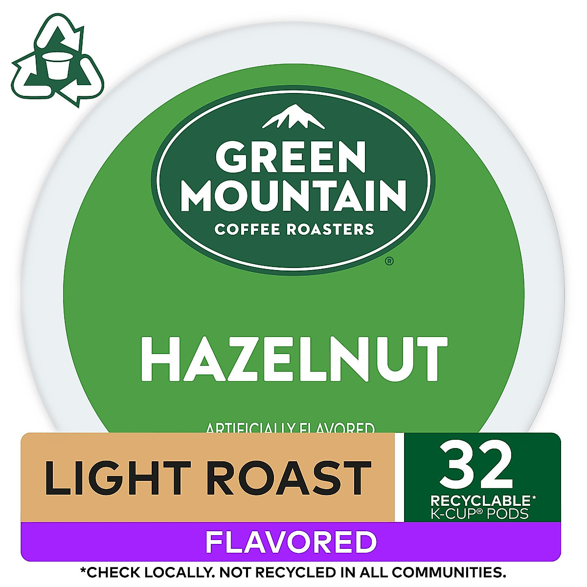 Green Mountain Coffee Hazelnut Keurig Single-Serve K-Cup Pods, Light Roast Coffee, 32 Count