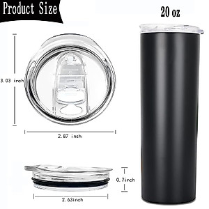 4 Pack 20 oz Skinny Tumbler Lid Replacement Lids for Tumblers Travel Coffee Mug Spill Proof Splash Resistant Silicone Sliding Covers