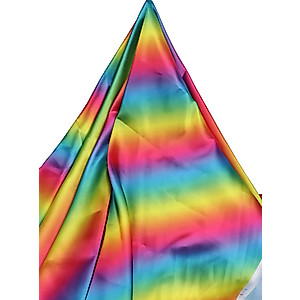 YYCRAFT Charmeuse Bridal Satin Fabric by The Yard 58 Inches Wide (Rainbow,2 Yards)