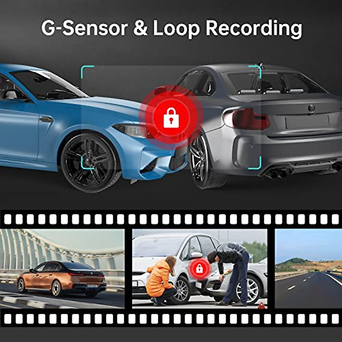 AZDOME M330 1080P FHD Dash Cam, Built-in WiFi Dashcams for Cars, Voice Control Car Camera, 0.96" Screen, Super Capacitor, Night Vision, G-Sensor, Parking Monitor, Loop Recording