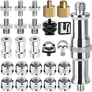 Camera Tripod Adapter, ChromLives 26Pack Camera Screw Mount Set 1/4 to 1/4 Tripod Screw,1/4 to 3/8 Camera Mount Adapter,Hot Shoe Adapter,Tripod Mount Adapter Set for Tripod/Monopod/Quick Release Plate