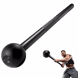 Yes4All Steel Mace Bell for Strength Training, Shoulder, Grips & Forearms Workouts - 7 Pounds B. Black 7lbs
