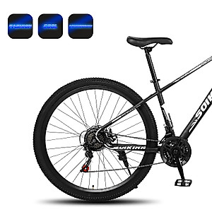 29'' Mountain Bike, 21 Speed Adult Hybrid MTB Racing Bikes for Women Men, Comfort Complete Cruiser Bicycle, Lightweight City Commuter Road Cycling, Outdoor Snow Beach Bike, Double Disc Brake (E)