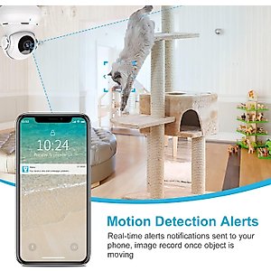 litokam Indoor Security Camera with 360° Motion Tracking, WiFi Baby Monitor Camera with Night Version, 1080P Home Security Cameras Wireless for Dog, Pet Camera with App, Two Way Audio, 2 Pack