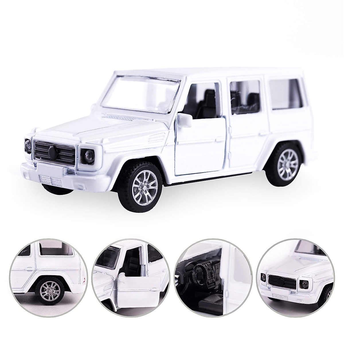 KIDAMI Die Cast Metal Toy Cars Set of 5, Openable Doors Pull Back Car Gift Pack for Kids (Private car)