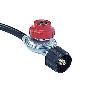 METER STAR 41,000 BTU 10 Jets Homemade Cast Iron Burner Assembly Flame Control System and High Pressure Regulator with Hose for DIY Forge Pizza Oven Turkey Fryer Accessories