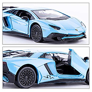 TGRCM-CZ 1/36 Scale Aventador LP700-4 Casting Car Model, Zinc Alloy Toy Car for Kids, Pull Back Vehicles Toy Car for Toddlers Kids Boys Girls Gift (Blue)