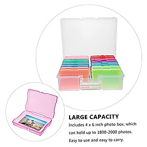 Parliky 1 Set Craft Photo X Organizer Plastic Cases Containers Photos Container Individual Case Diamond Art Project Storage Portable Stickers Clear Practical Accessory Inch for Keeper