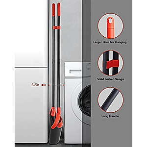 Broom and Dustpan, Broom and Dustpan Set for Home, Dustpan with 52" Long Handle Broom Combo Set, Standing Dustpan and Broom Set for Home Kitchen Room Office Lobby Floor Cleaning