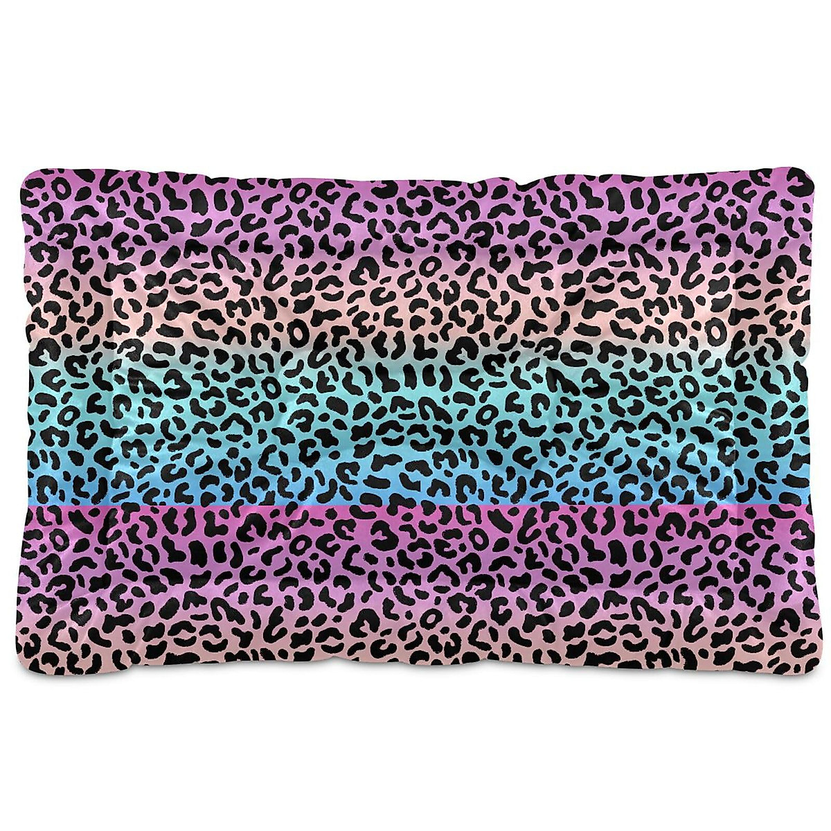 Coikll Leopard Pet Bed Pad Soft Dog Bed Mat with Anti-Slip Bottom, Machine Washable Crate Pad Mattress for Dog Sleeping- 24 * 18inches