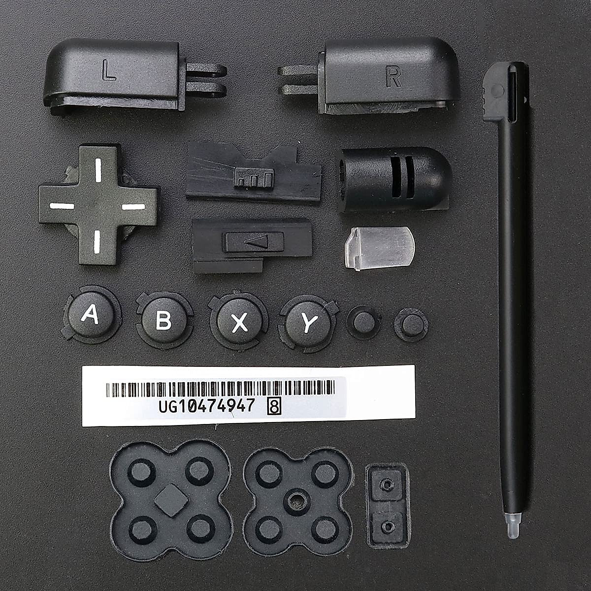 NSLikey ABXY L R D Pads Cross Button Full Button Set + Conductive Button Pad + Stylus Touch Pen + Label for Nintendo DS Lite NDSL Replacement (Gold)