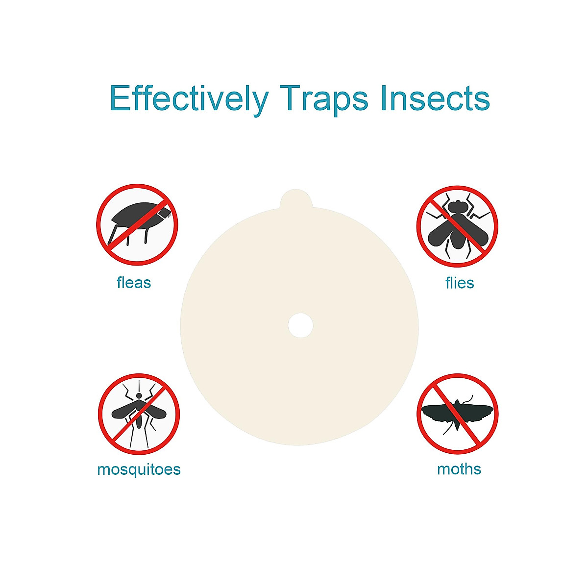 24 Pack Flea Trap Refill Discs for Bug Md Flea Trap, 5.4" Replacement Sticky Pads for Bugmd Termination Station Pest Trapper Flea Trap for Inside Your Home