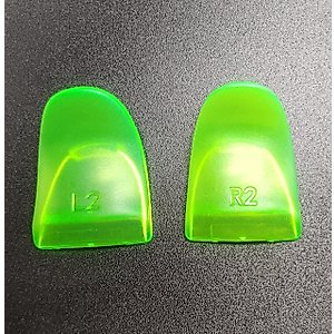 1 Pairs L2 R2 Trigger Extenders Buttons for Playstation 4 PS4 PS4 Slim Pro Controller Clear Green