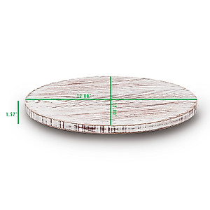 Mind Reader Torched Wood Spinning Lazy Susan, Rustic Farmhouse Rotating Organizer, 13" x 2", Brown