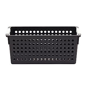 Farmlyn Creek Black Plastic Baskets with Handles for Bathroom, Laundry Room, Closet Organization (4 Pack)