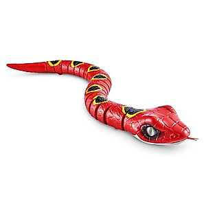 Robo Alive Slithering Snake Series 3 Red by ZURU Battery-Powered Robotic Light Up Reptile Toy That Moves (Red), Multi-Color, 7150A