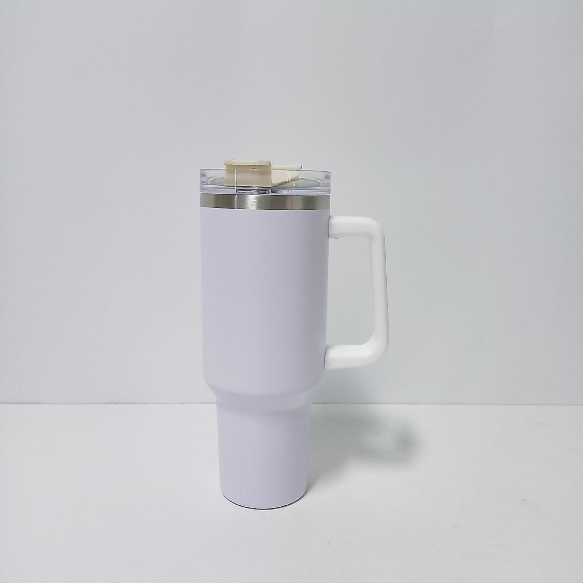 Generic Adventure Quencher 40 oz Tumbler With Handle And Straw Vacuum Insulated Stainless Steel Tumbler Thermo Cup (White)