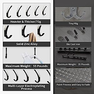 SARIHOSY Wall Hooks,Coat Hooks Wall Mount, Heavy Duty Entrance Hall Hook Rack, Metal Wall Hooks Holder for Hanging Clothes, Hats, Bags, Towels, Keys (5PCS/Set