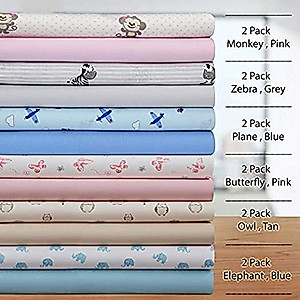 Cuddles & Cribs 2 Pack GOTS Certified Organic Cotton Fitted Crib Sheet - Tan, Owl