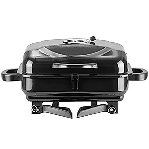 Portable Charcoal Grill Outdoor BBQ for Camping Folding Tabletop Grill with Lid for Outdoor Cooking Picnic Black