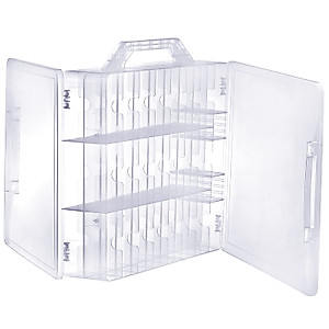 Foraineam 2 Pieces Double Side Universal Clear Nail Polish Organizer Box Nail Tools Holder Case for 48 Bottles with 8 Adjustable Dividers