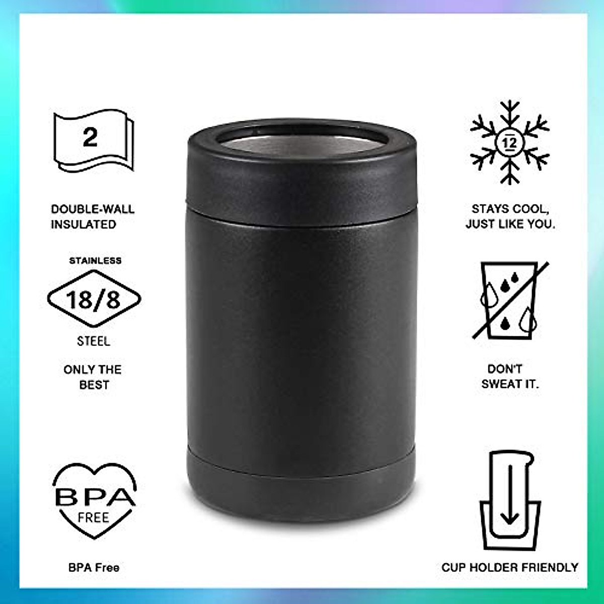 Ginkin Can Cooler Stainless Steel Beer Bottle Cooler Double Insulated 12OZ Can Holder for Drink Tumbler,BPA Free