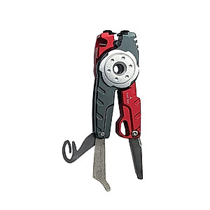Creative Angler Multi Fishing Tool - Nipper Line Cutter, Knot Tie Tool, Hook Eye Cleaner, Hook Sharpner, and Zinger/Retractor Included (Red)
