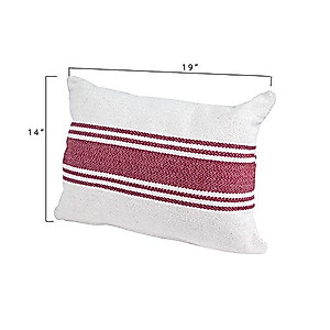 Creative Co-Op Cotton Canvas Red Stripe Pillow (Pack of 1)